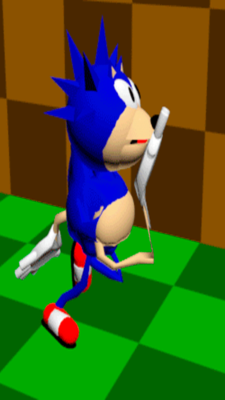 3d Sanic Running Slowly GIF | GIFDB.com