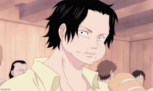 Ace One Piece Stare Eating Bread GIF | GIFDB.com