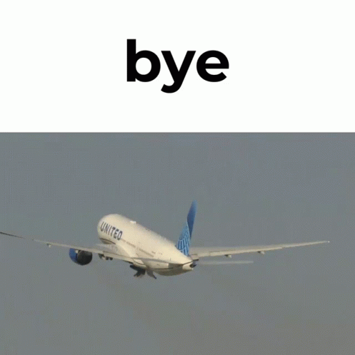 Airplane With Bye Text GIF | GIFDB.com
