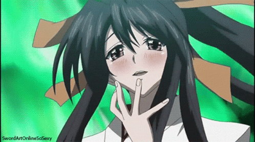 Akeno Himejima Licking Finger Tongue Ring Finger GIF | GIFDB.com