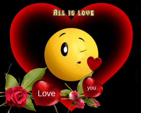 All Is Love Kiss Emoji Graphic Art GIF | GIFDB.com
