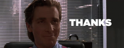 American Psycho Patrick Bateman Thanks GIF | GIFDB.com