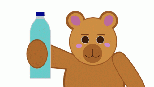 Animated Bear Holding Water Bottle GIF | GIFDB.com