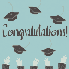 Animated Congratulations Graduation Day Throwing Caps GIF | GIFDB.com