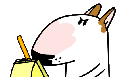 Animated Cute Bull Terrier Dog Jimmy Choo Taking Notes GIF | GIFDB.com