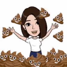 Animated Girl Throwing Poop Emoji GIF | GIFDB.com