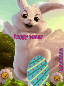 Animated Happy Easter Bunny And Cracking Egg GIF | GIFDB.com