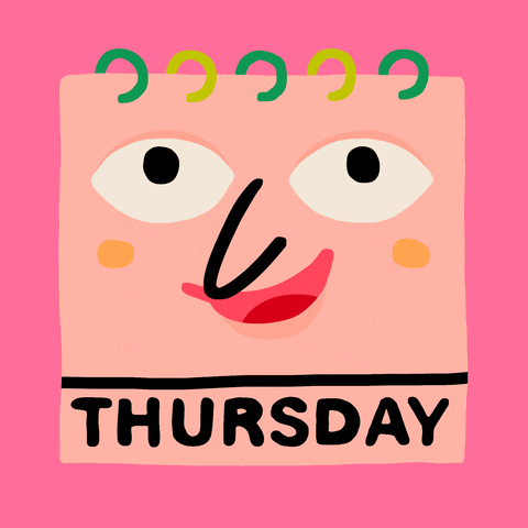 Animated Happy Thursday Excited Calendar Sparkle In Eyes GIF | GIFDB.com