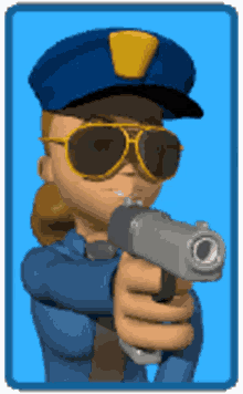 Animated Police Woman Gun Control GIF | GIFDB.com