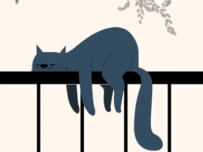 Animated Sleepy Cat Hanging On Handrail GIF | GIFDB.com