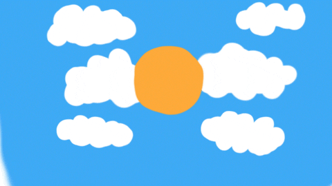 Animated Sunny Day Sun Shining White Clouds Blue Sky GIF | GIFDB.com
