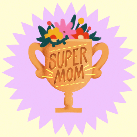 Animated Super Mom Trophy Love You Mom Sticker GIF | GIFDB.com