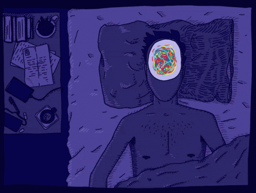 Animated Tangled Thoughts Overthinking At Night GIF | GIFDB.com