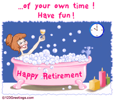Animated Woman In Bath Tub Happy Retirement GIF | GIFDB.com