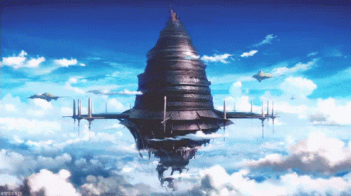 Anime Aincrad Floating Sky Castle GIF | GIFDB.com