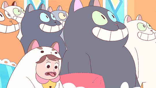 Anime Bee And Puppy Cat Smiling GIF | GIFDB.com