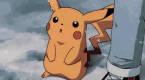 Anime Cute Pokemon Pikachu Staring At Snow Fall GIF | GIFDB.com