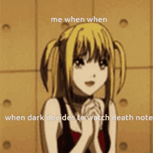Anime Death Note Misa Amane Me When Meme GIF | GIFDB.com