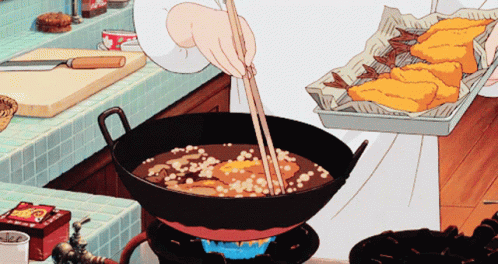 Anime Food Deep Fried GIF | GIFDB.com