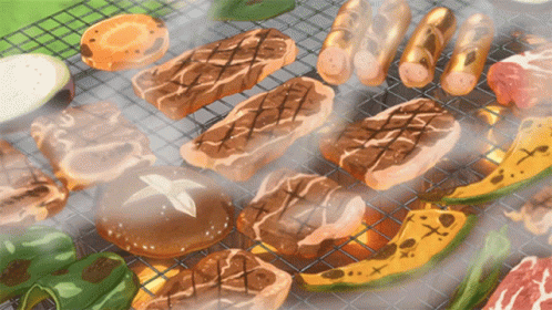 Anime Food Hot Grill GIF | GIFDB.com
