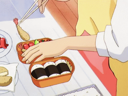 Anime Lunch Time Cooking Sushi Bento Box GIF | GIFDB.com