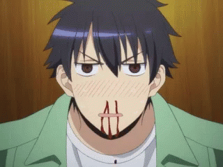 Anime Nose Bleed Kimihito Kurusu Shocked GIF | GIFDB.com
