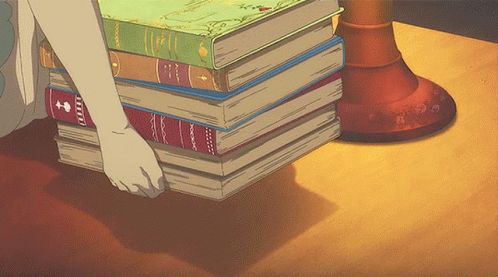 Anime Putting Books On The Table GIF | GIFDB.com