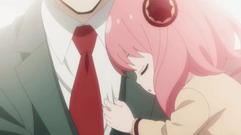 Anime Spy X Family Anya Forger Sleep In Loid Arms GIF | GIFDB.com