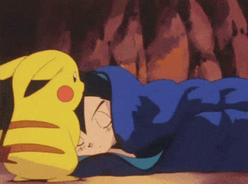 Ash's And Pikachu Anime Sleeping GIF | GIFDB.com