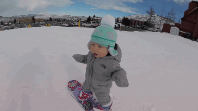 Baby Snow Boarding GIF | GIFDB.com