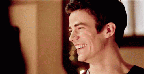 Barry Allen Grant Gustin Handsome Laughing Cute Smile GIF | GIFDB.com