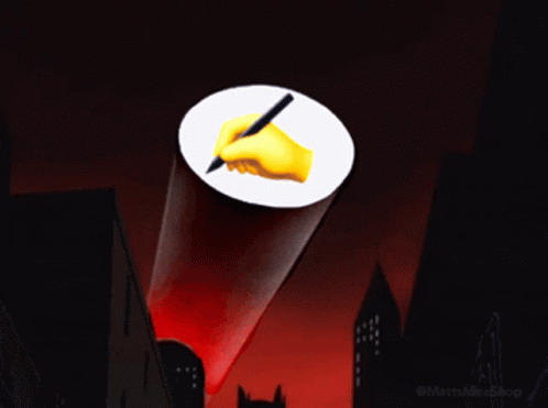 Bat Signal Yellow Hand Writing Emoji GIF | GIFDB.com