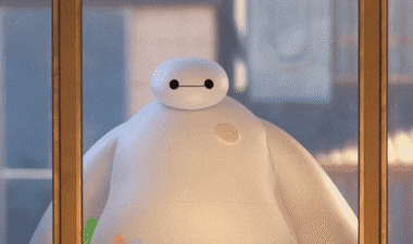 Baymax With Steaming Head Wave GIF | GIFDB.com