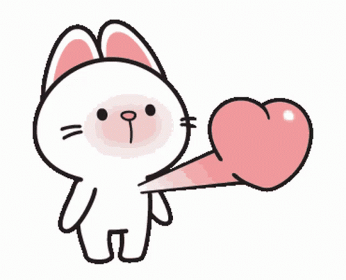 Beating Heart Cute Cat In Love GIF | GIFDB.com