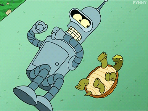 Bender And Turtle Rolling Futurama GIF | GIFDB.com