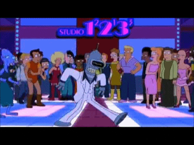 Bender Futurama Disco Dancing GIF | GIFDB.com