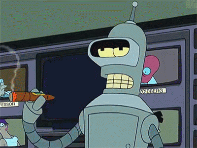 Bender Futurama Smoking Cigar GIF | GIFDB.com