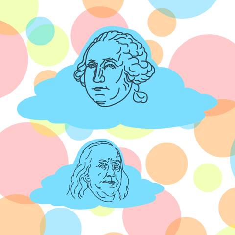 Benjamin Franklin Colorful Portrait GIF | GIFDB.com
