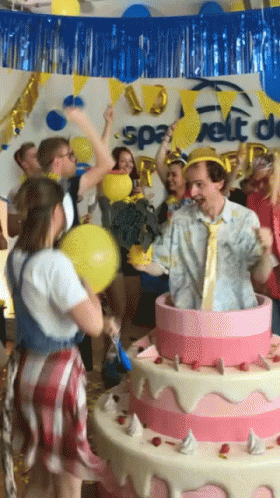 Birthday Celebration Cake Surprise GIF | GIFDB.com