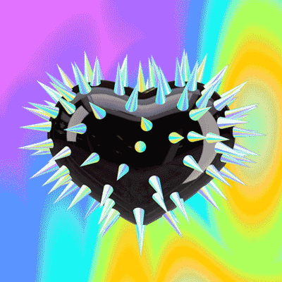 Black Heart Spin With Spikes GIF | GIFDB.com