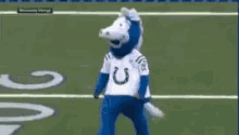 Blue Mascot Dancing Weirdly GIF | GIFDB.com