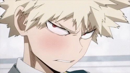 Blushing Embarrassed Bakugou GIF | GIFDB.com