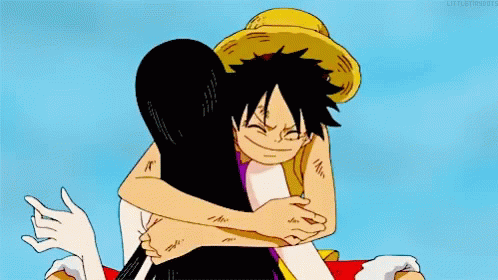 Boa Hancock Luffy Hug One Piece GIF | GIFDB.com