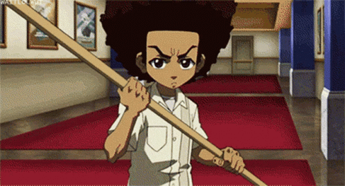 Boondocks Huey Freeman Bat GIF | GIFDB.com
