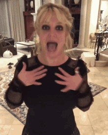 Britney Spears Explaining Pretends To Be Shocked GIF | GIFDB.com