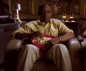 Burton Guster From Psych Eating Popcorn Meme GIF | GIFDB.com