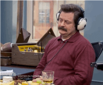 Calm Ron Swanson Listening Music GIF | GIFDB.com