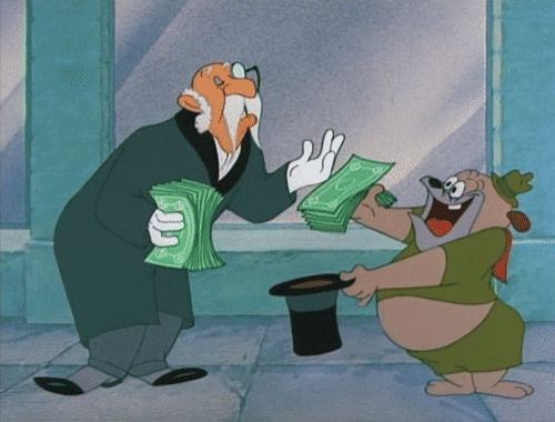 Cartoon Counting Take My Money GIF | GIFDB.com