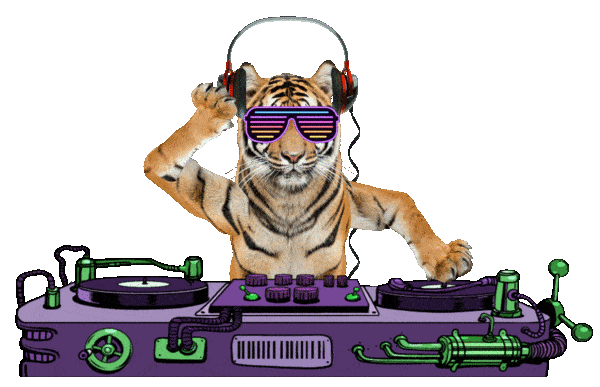 Cartoon Dj Cat Playing Music GIF | GIFDB.com