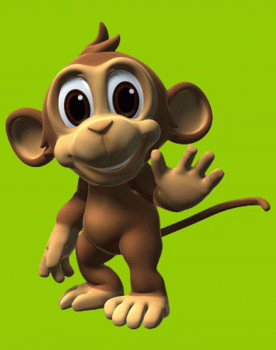 Cartoon Monkey Waving GIF | GIFDB.com